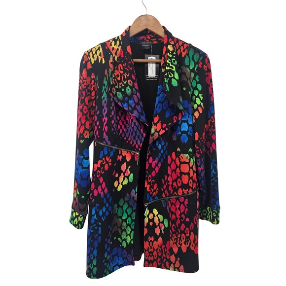 eva varro | Jackets & Coats | Eva Varro Women Jacket Rainbow Leopard ...